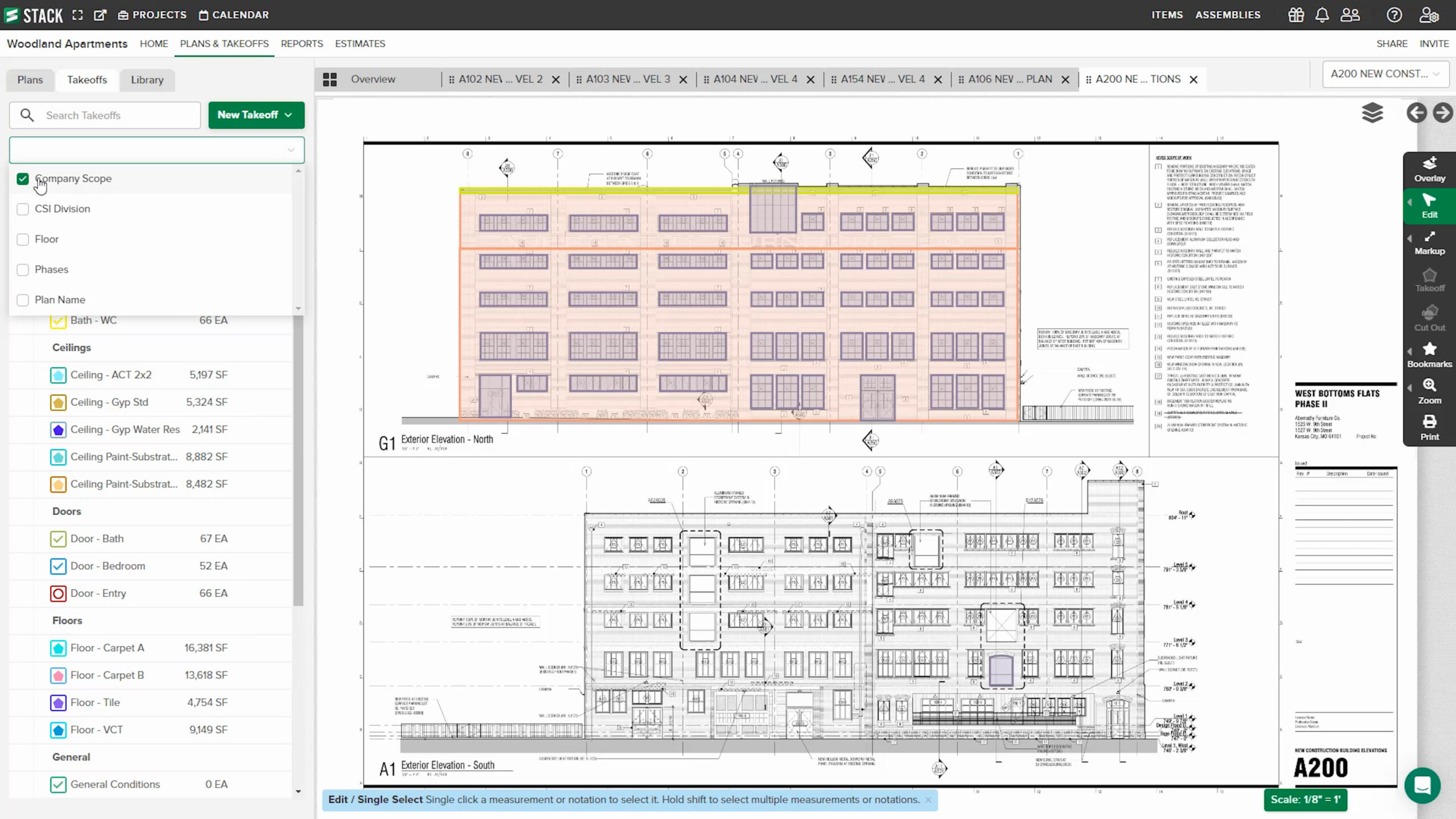 Project Takeoff Tags - STACK Construction Technologies