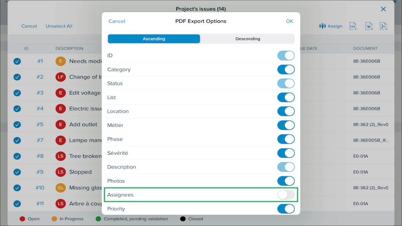 Additional Assignee Filters in Issues on Mobile - STACK Construction Technologies