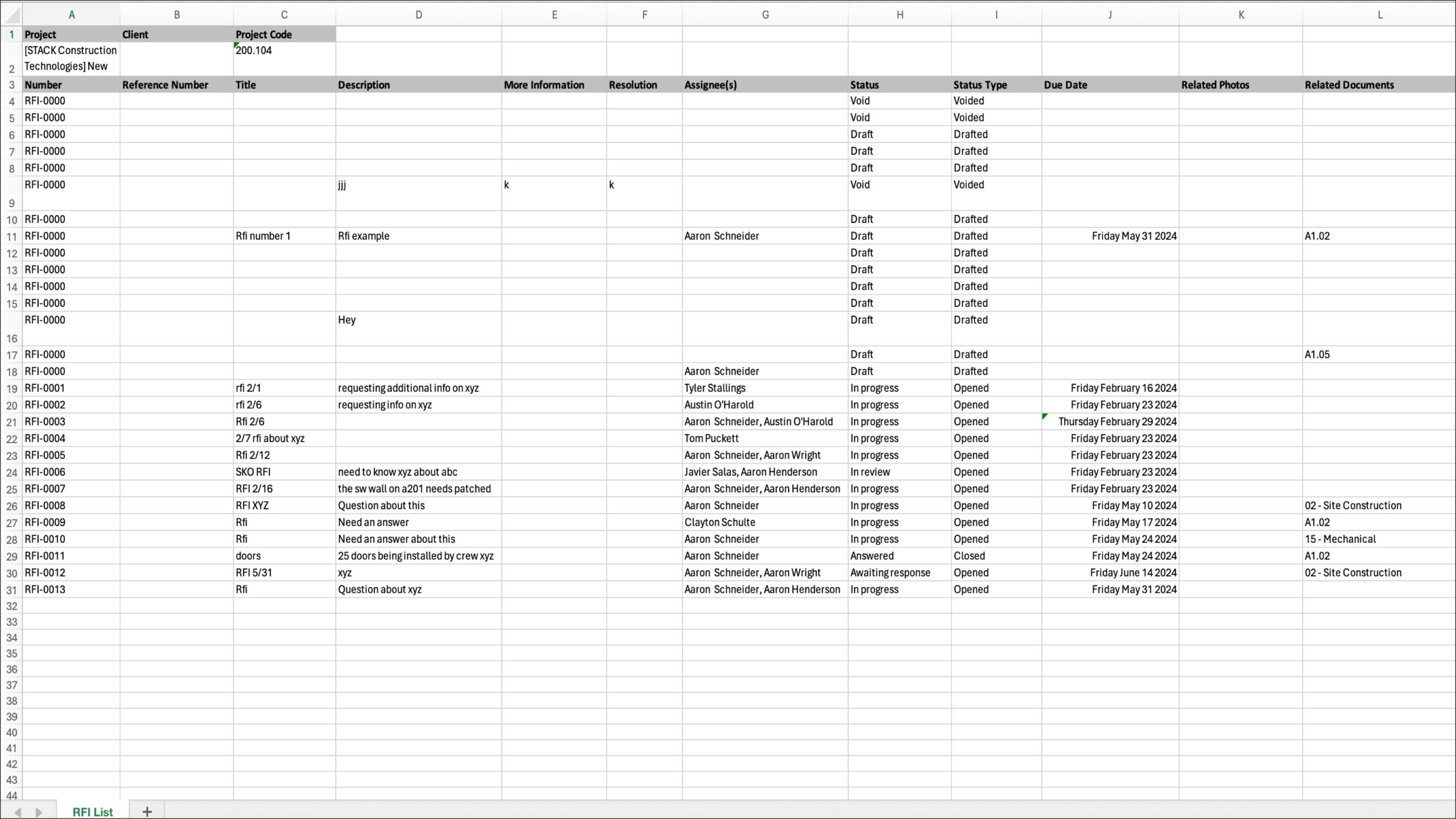Documentation Column In Workflow Pdf And Xls Export Stack Construction 7706