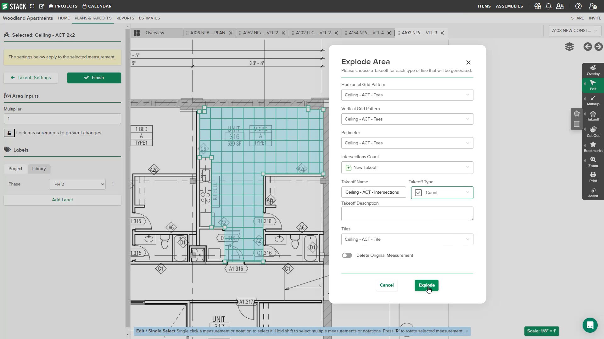 Explode: Support of Additional Measurements - STACK Construction Technologies