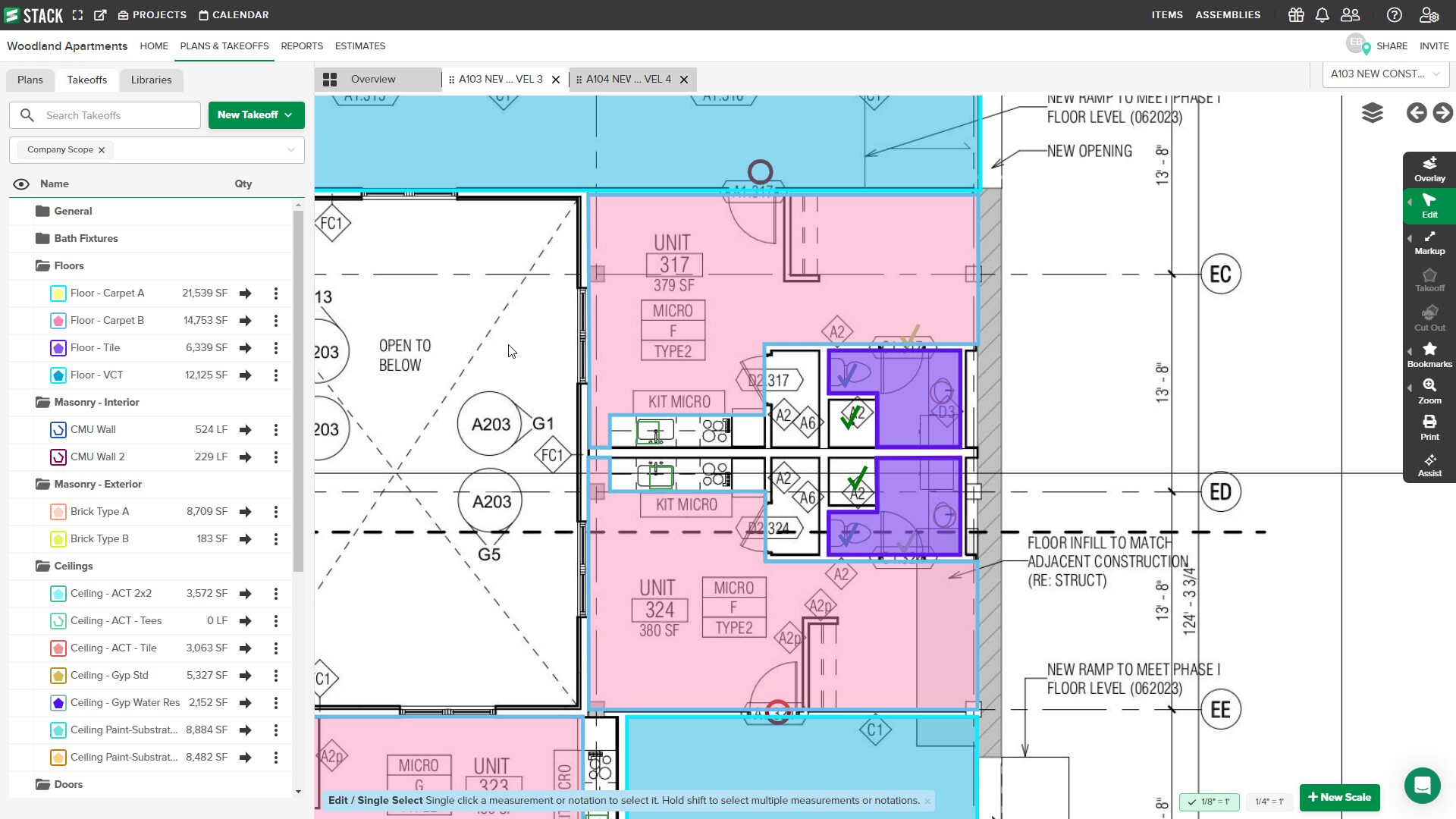 Cross-Sheet Measuring - STACK Construction Technologies