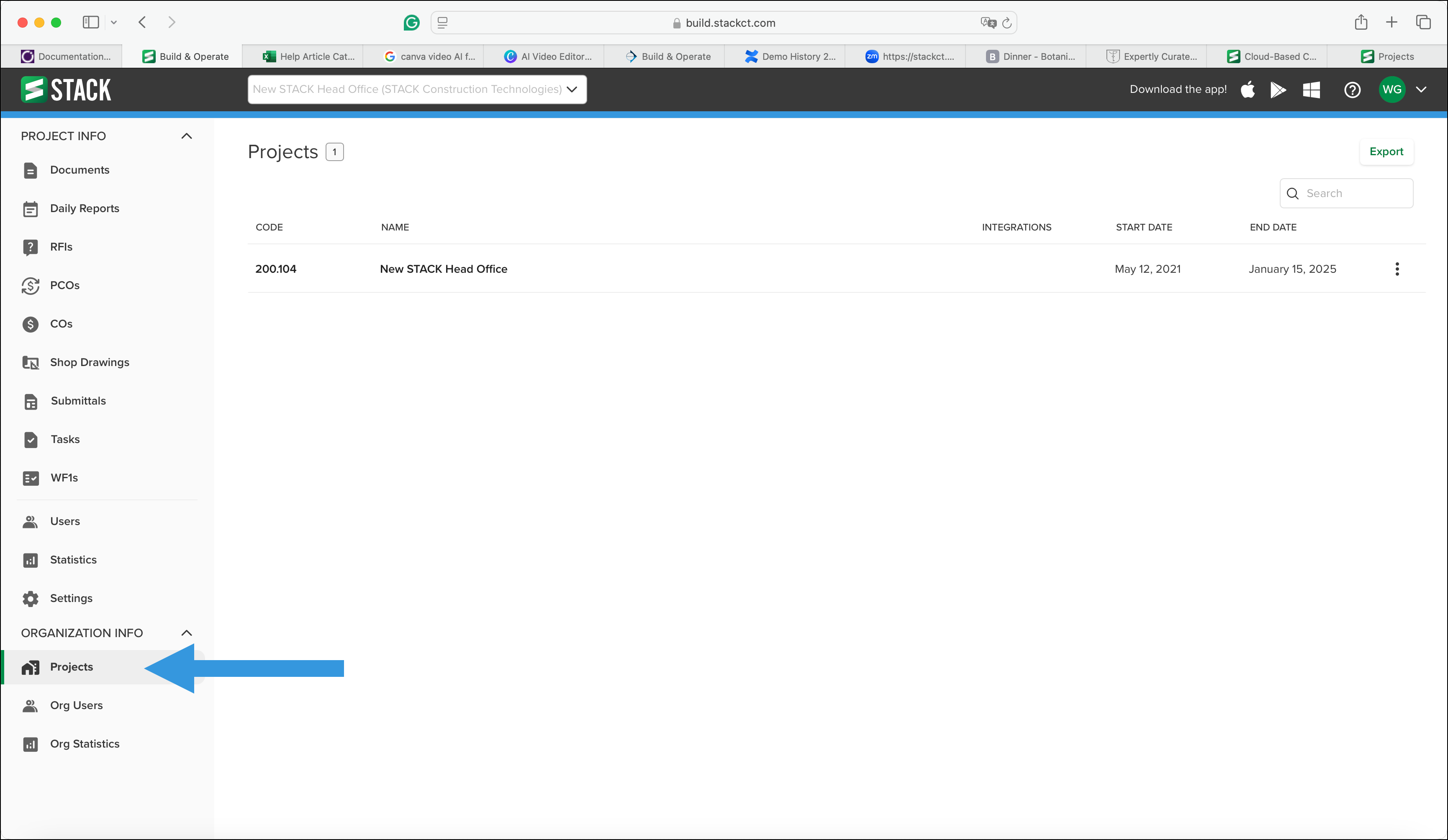 Project Copy & Move Feature - STACK Construction Technologies
