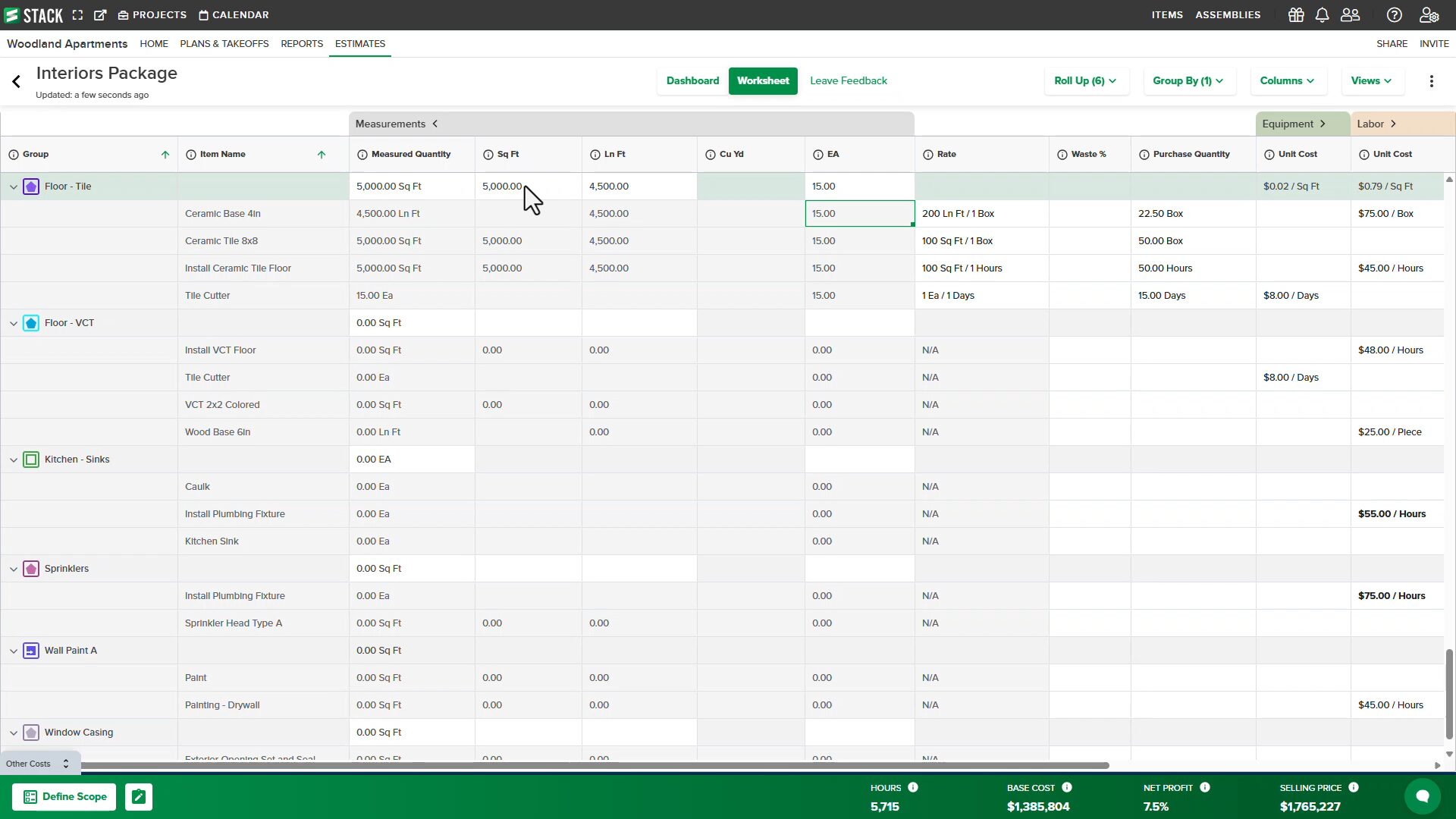 Estimation sans dessin - STACK Construction Technologies