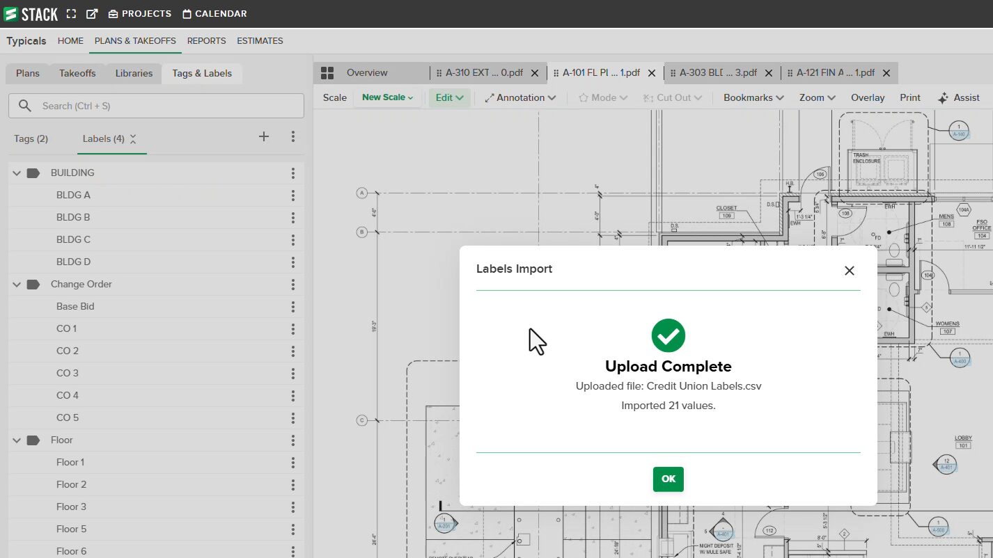 Import and Export Tags & Labels via CSV - STACK Construction Technologies