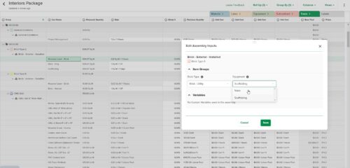 Edit Assembly Inputs in the Estimate Worksheet - STACK Construction Technologies