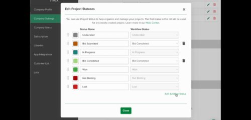 Custom Project Statuses - STACK Construction Technologies
